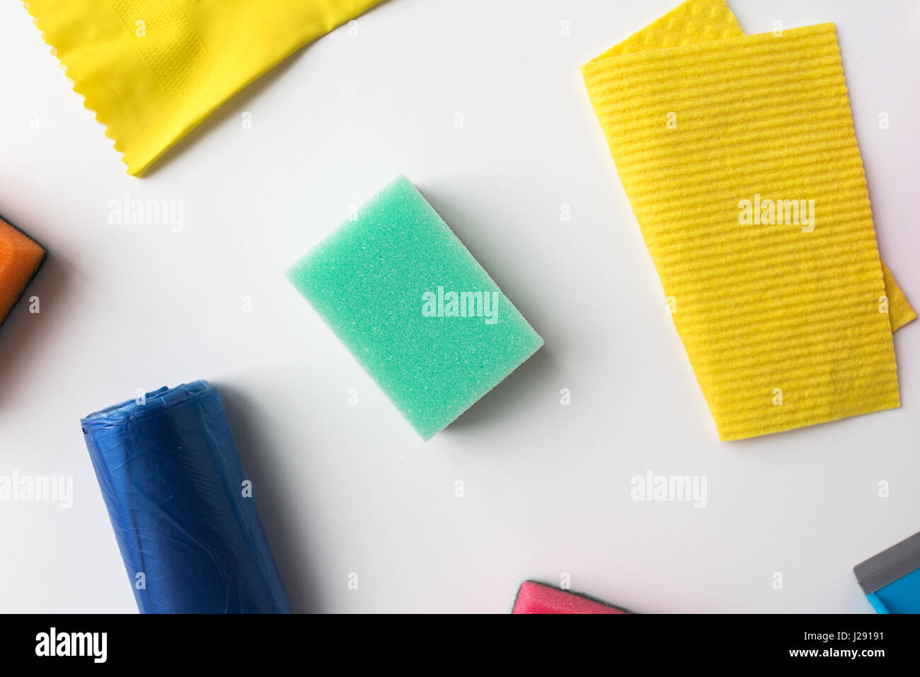 cleaning stuff on white background Stock Photo - Alamy