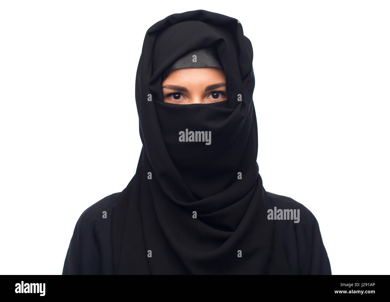 muslim woman in hijab over white background Stock Photo - Alamy