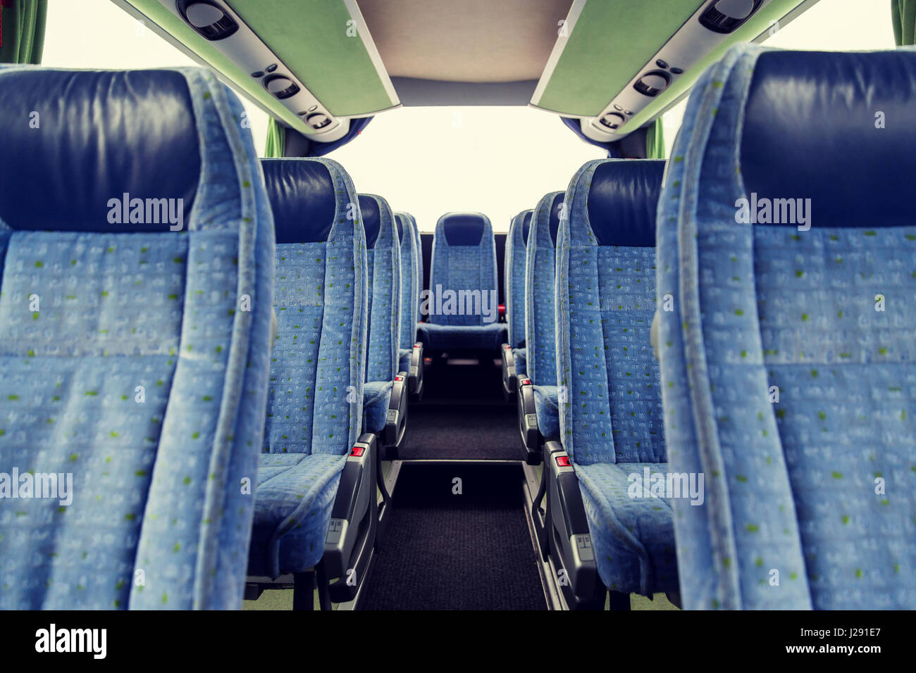 travel bus interior and seats Stock Photo - Alamy