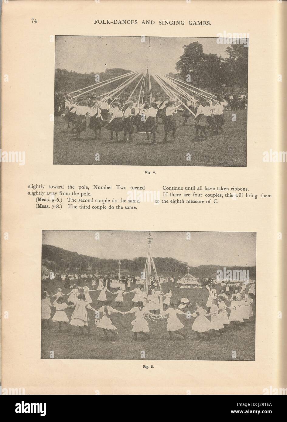 Maypole images from 1909 Folk Dance book. Great period clothing Stock ...
