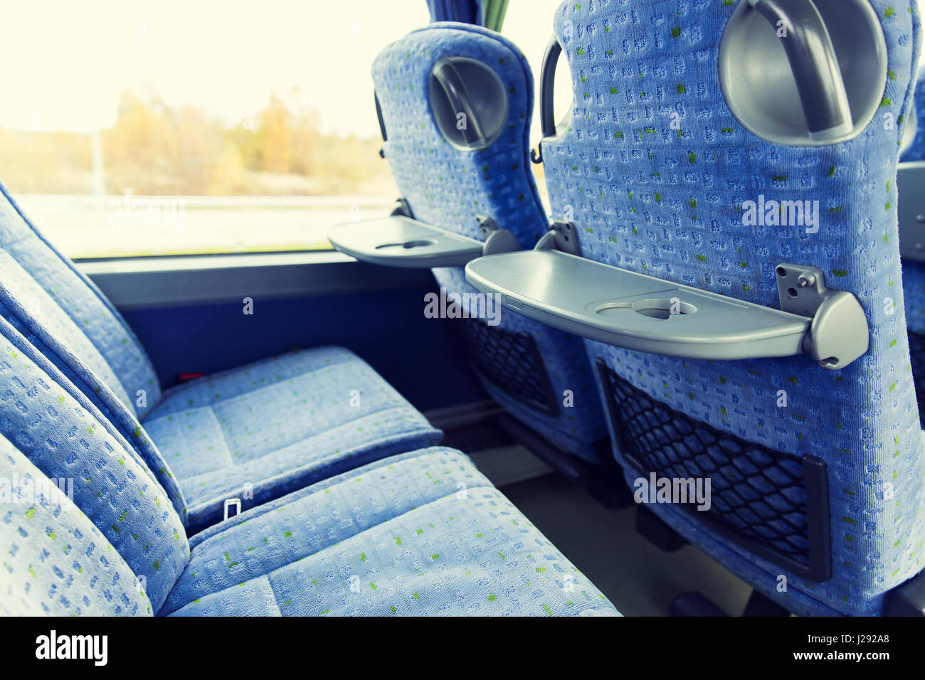 travel bus interior and seats Stock Photo - Alamy