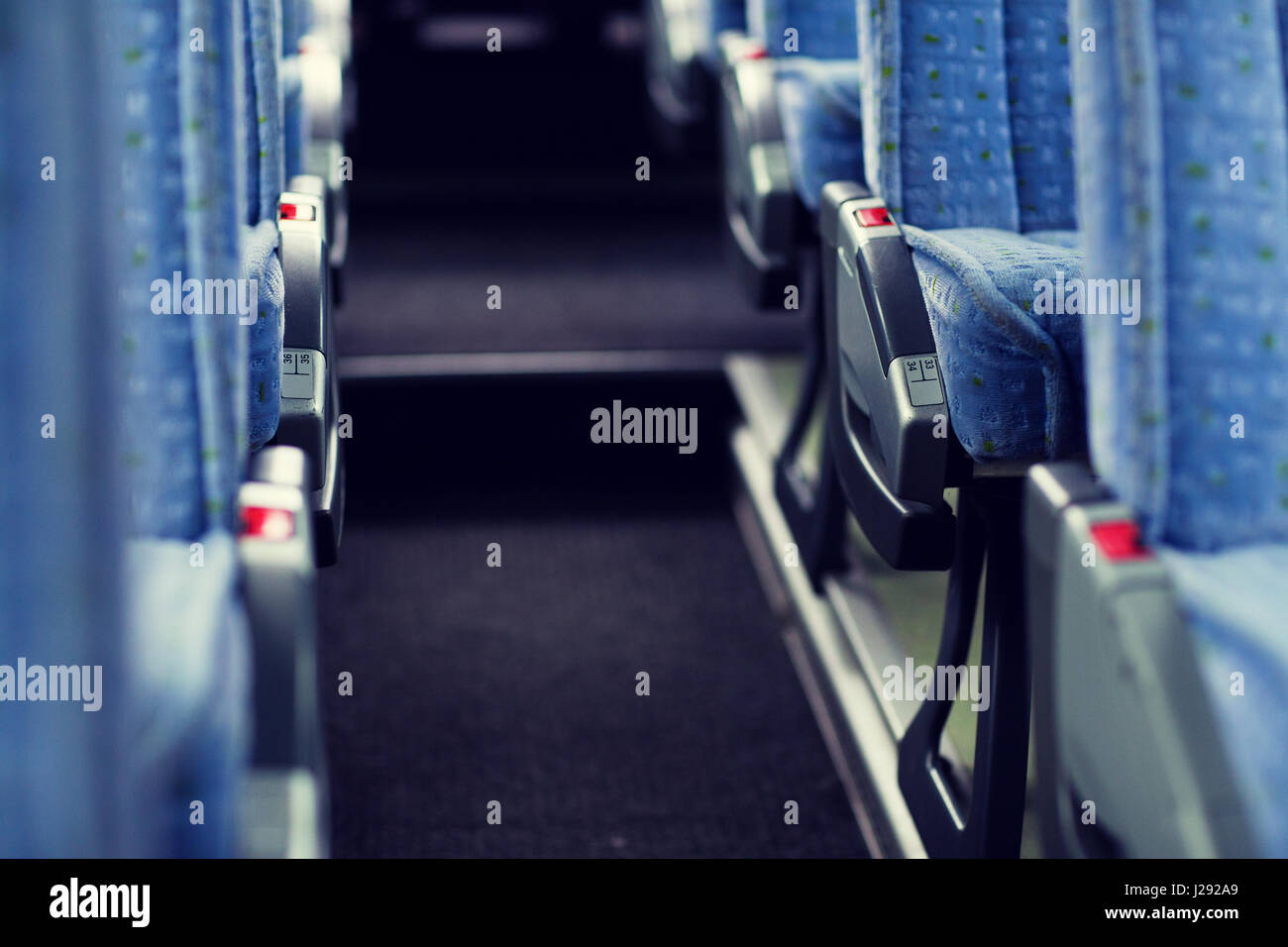 travel bus interior and seats Stock Photo - Alamy