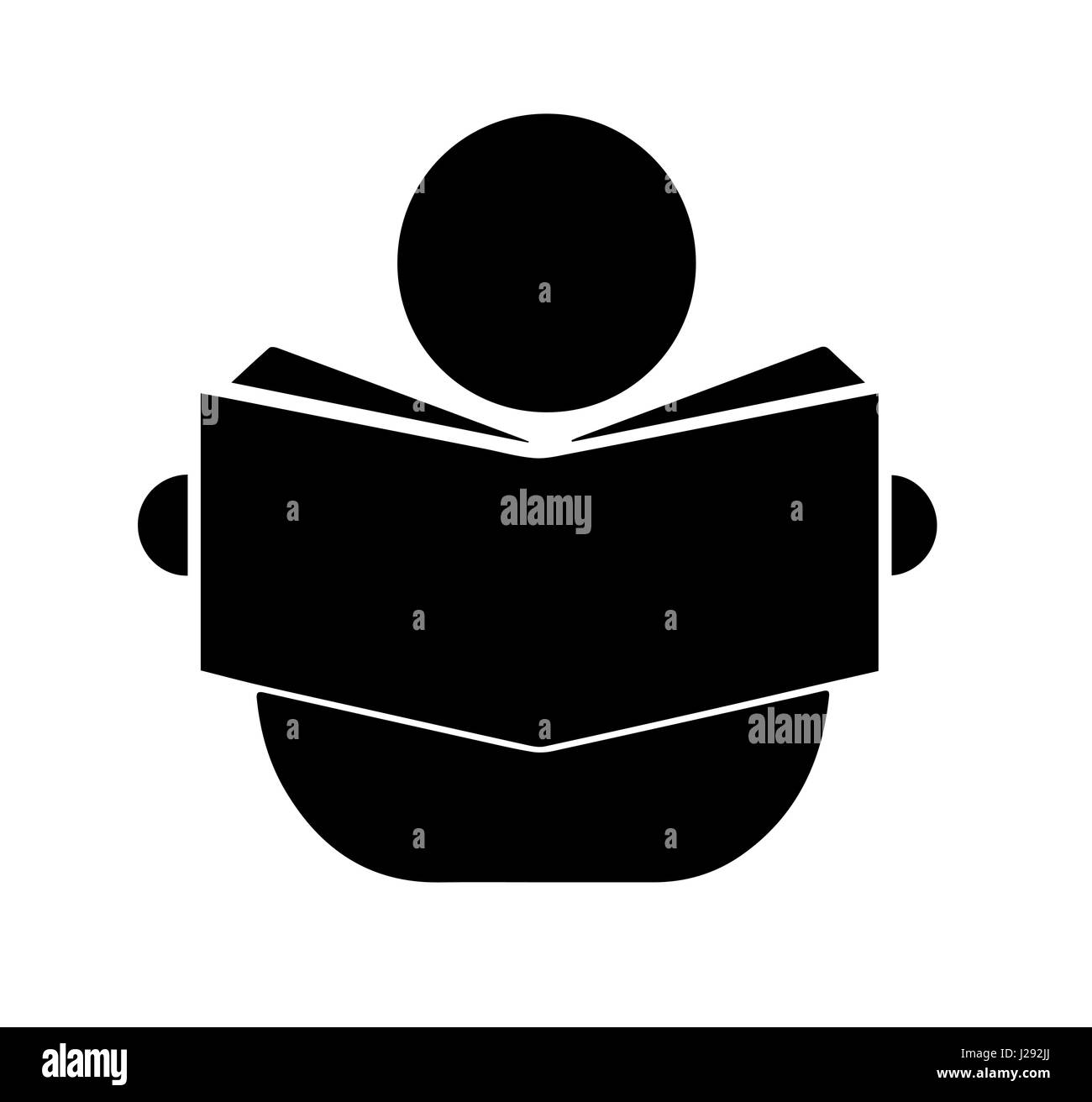 human figure reading a book - education concept Stock Vector Image ...