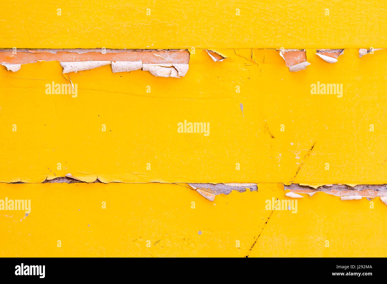 yellow peeling painted on wooden wall textures background, cracked ...