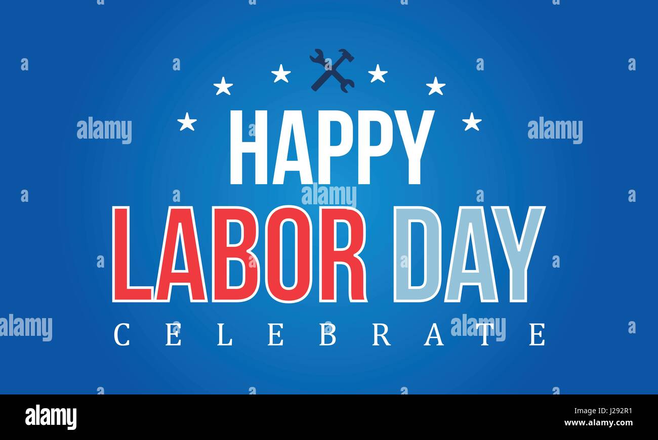 Happy labor day with blue background Stock Vector Image & Art - Alamy