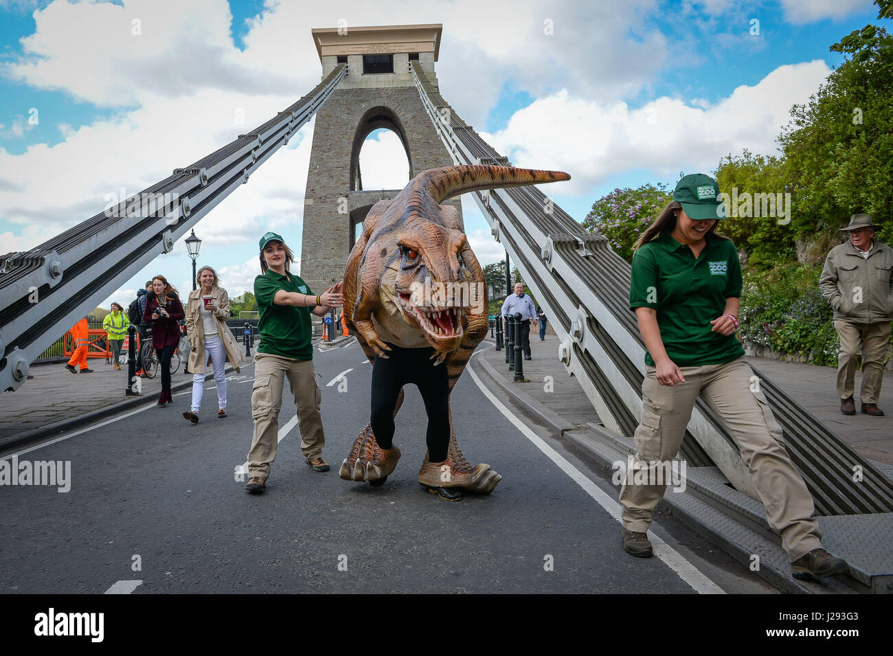 A life-like T-Rex animatronic dinosaur called Denzel walks across ...