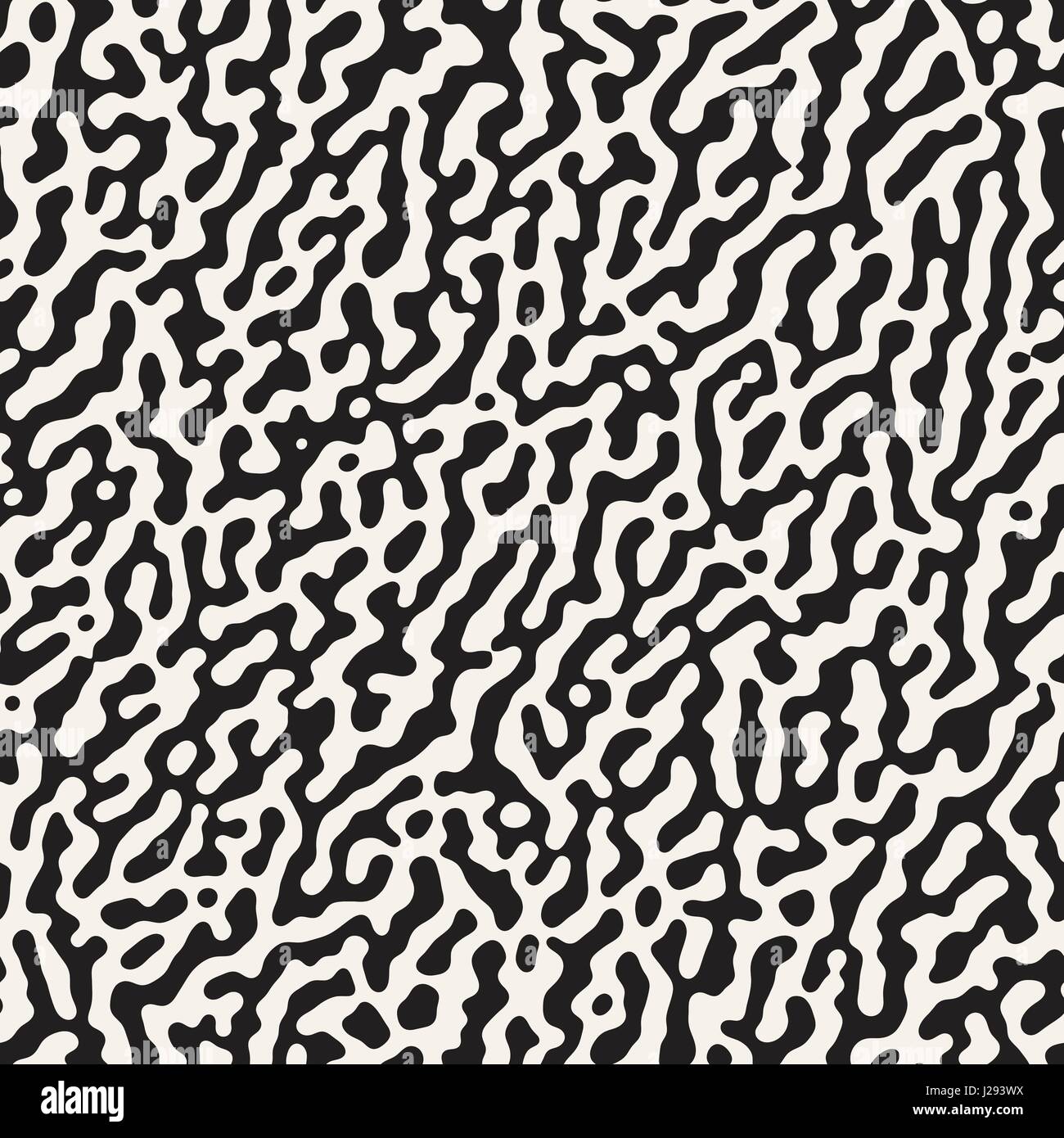 Vector Seamless Grunge Pattern. Black and White Organic Shapes. Messy ...