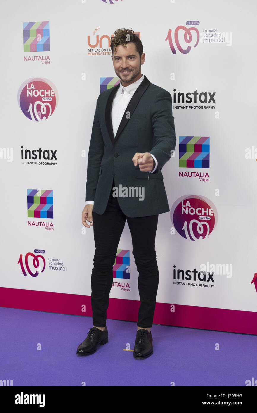 Spanish singer David Bisbal performs on stage during the 'La noche de ...