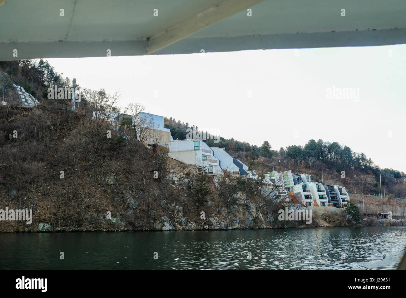 View window boat sea mountain blue sky Stock Photo - Alamy