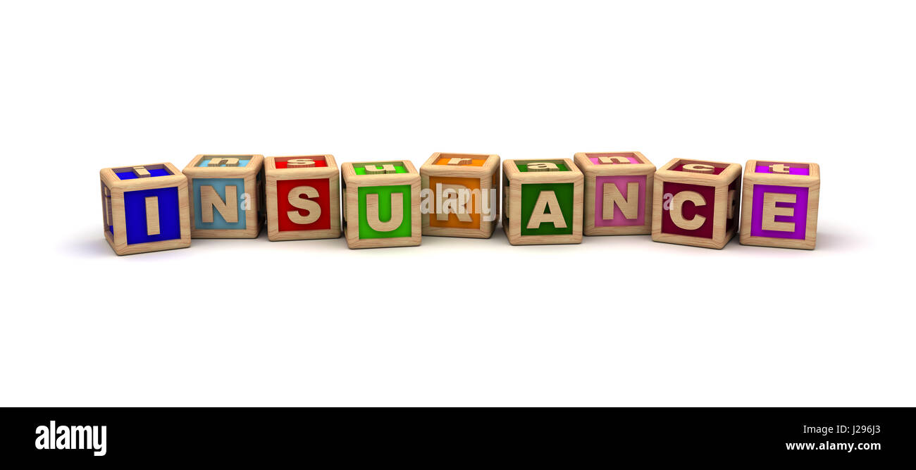 Insurance Text Cube Stock Photo - Alamy