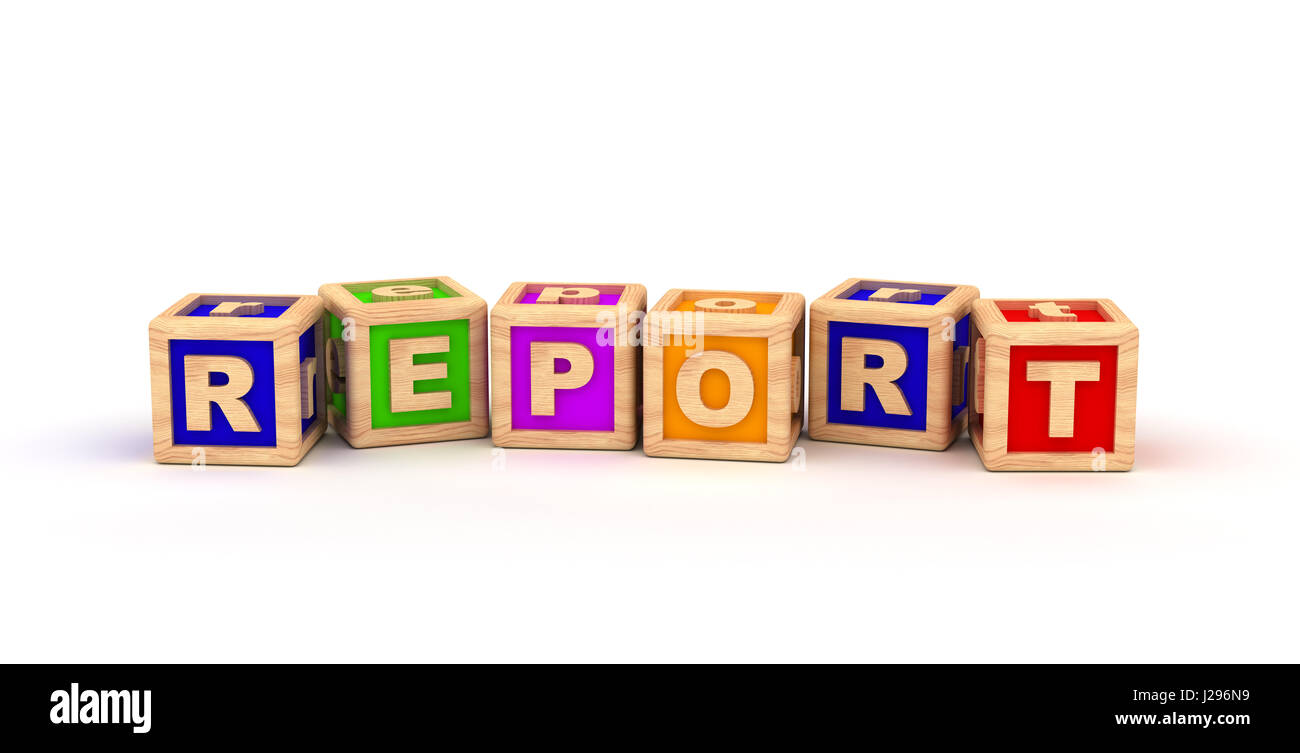 Report Text Cube Stock Photo - Alamy