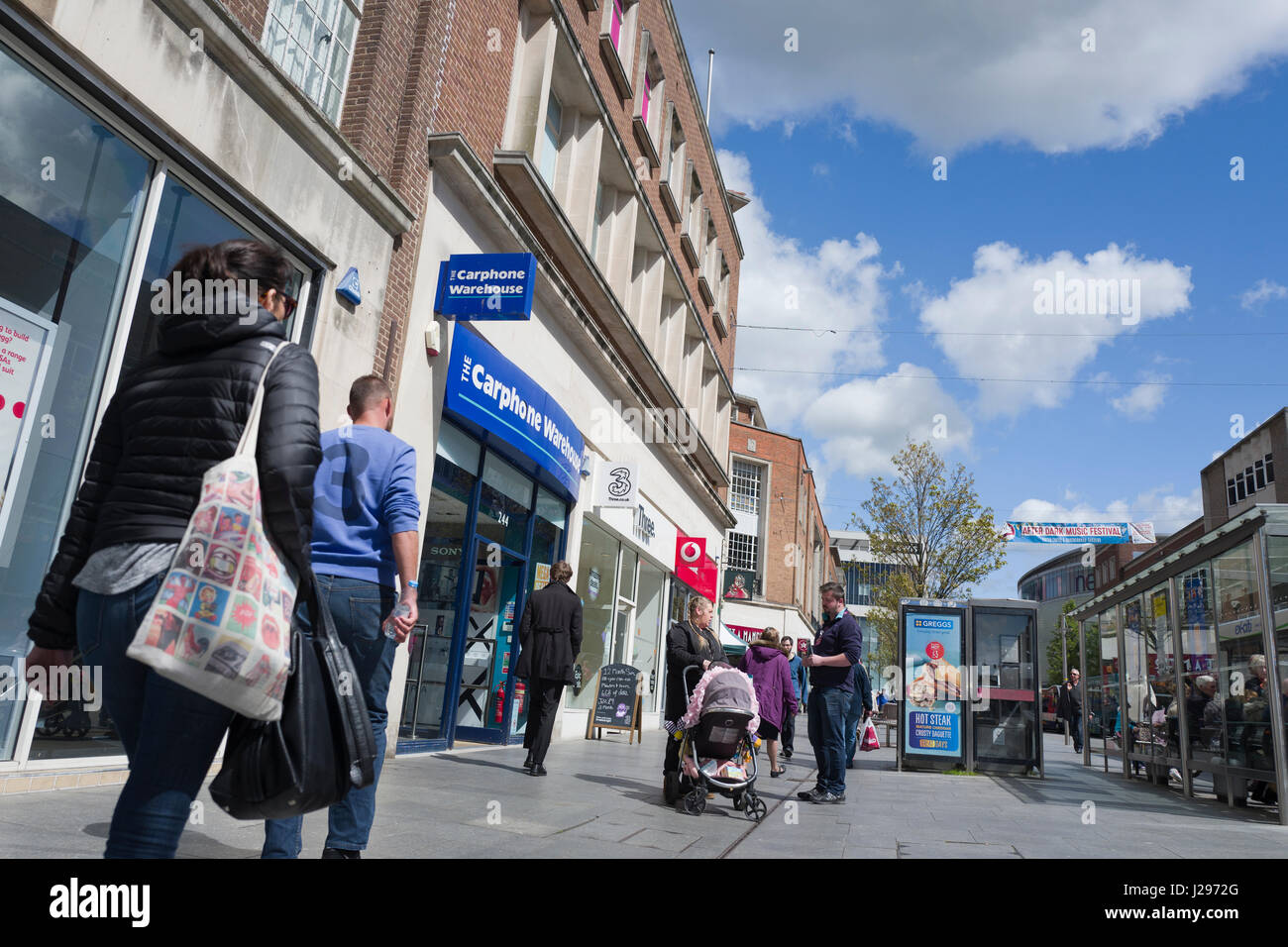 High Street shopping, Exeter, UK Stock Photo - Alamy