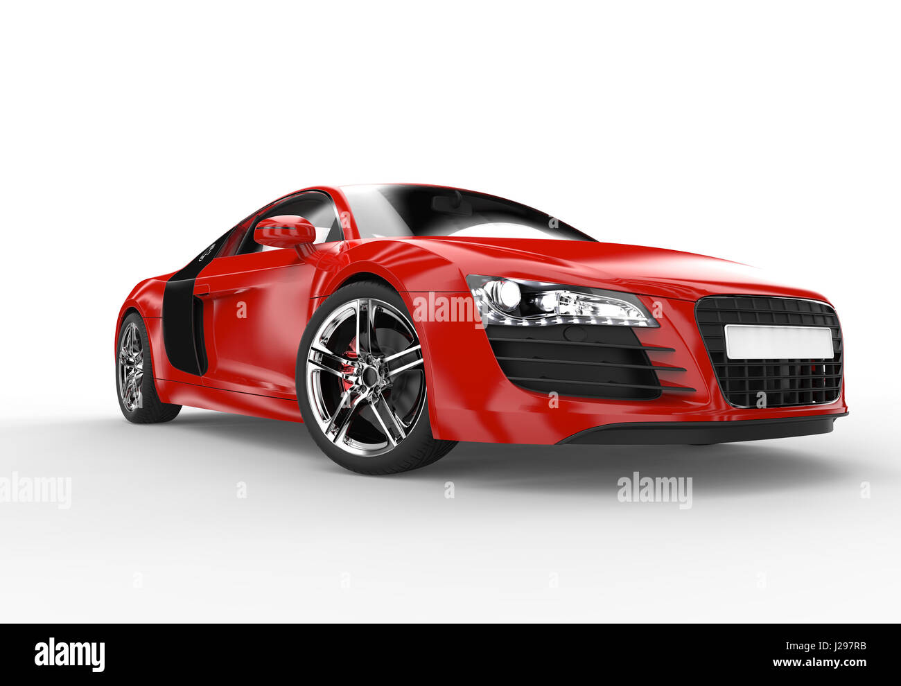 Front of a generic red sport car isolated on a white background Stock ...