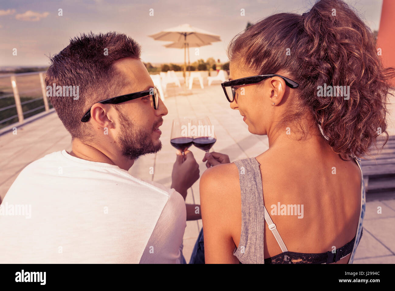 Vacations terrace romantic young hi-res stock photography and images ...