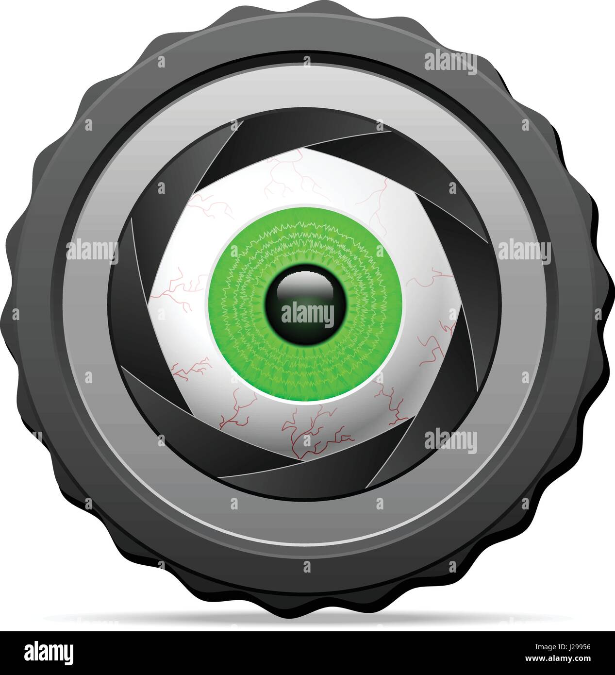 Photo camera witn human eye on a white background Stock Vector Image ...