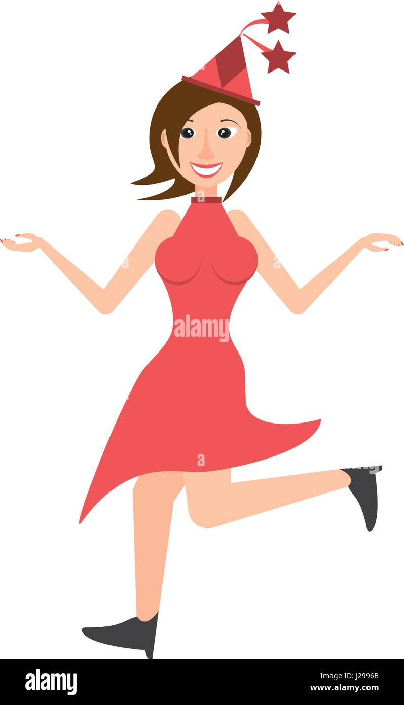 Woman celebrating cartoon Stock Vector Image & Art - Alamy