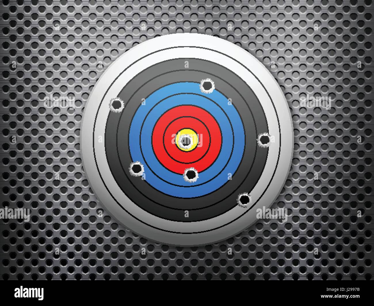 Target with bullet holes on metal background Stock Vector Image & Art ...