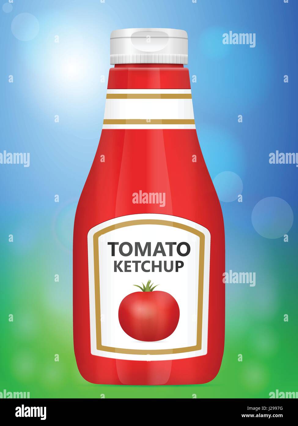 Tomato ketchup bottle on abstract background Stock Vector Image & Art ...