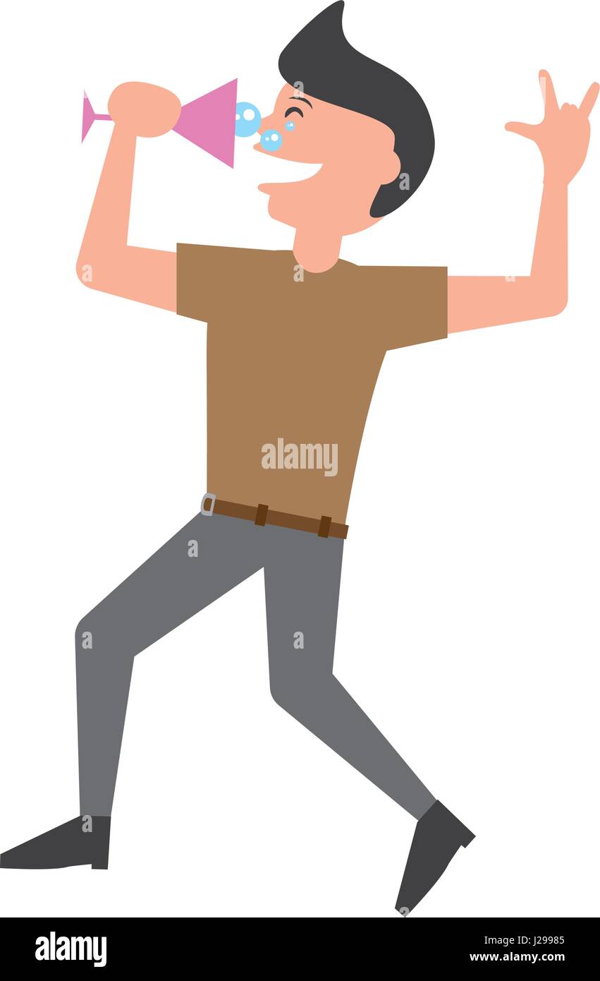 Cartoon Man Drinking High Resolution Stock Photography and Images - Alamy