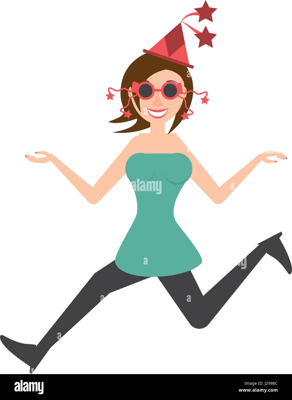 Woman celebrating cartoon Stock Vector Image & Art - Alamy