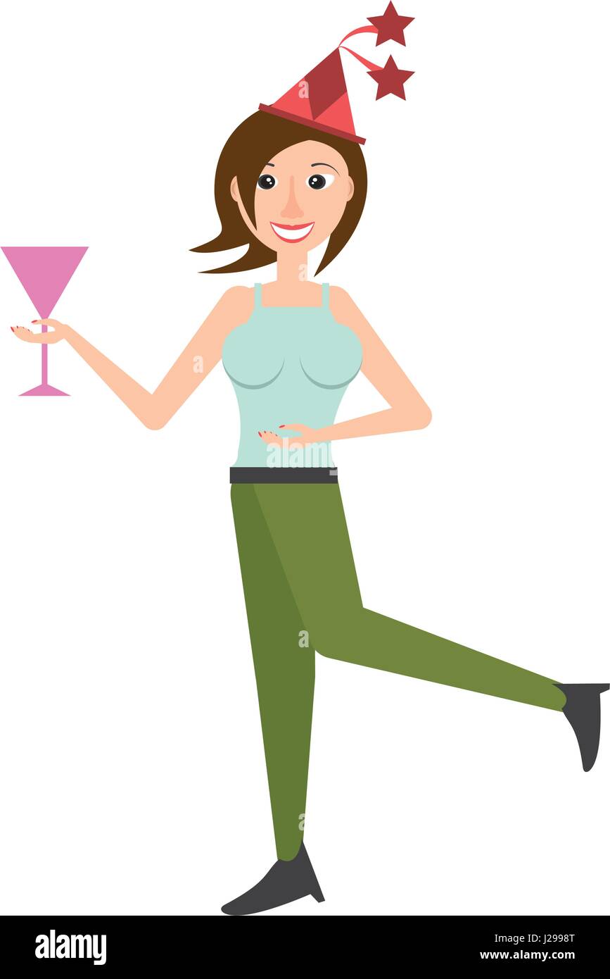 Woman celebrating cartoon Stock Vector Image & Art - Alamy