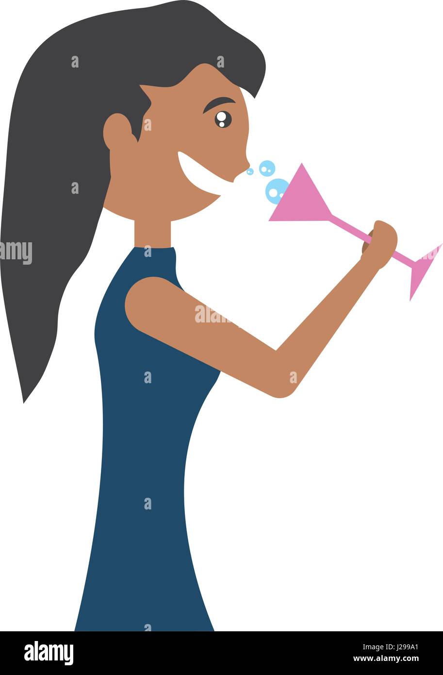 Woman celebrating Stock Vector Images - Alamy
