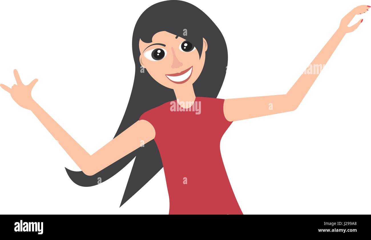 Woman celebrating cartoon Stock Vector Image & Art - Alamy