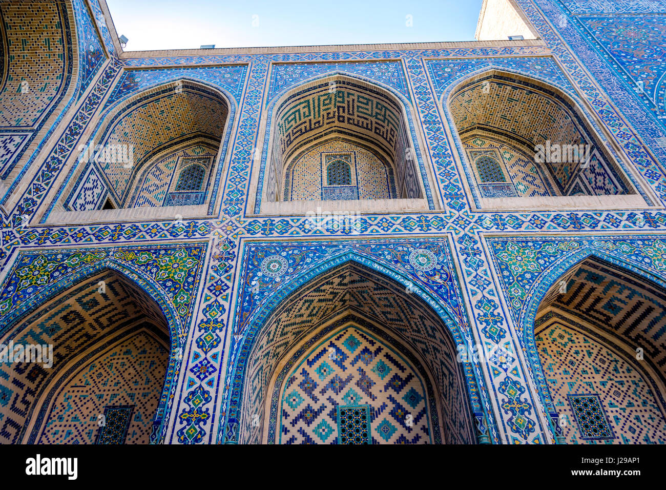 Walls of colorful atrium with blue mosaics hi-res stock photography and ...