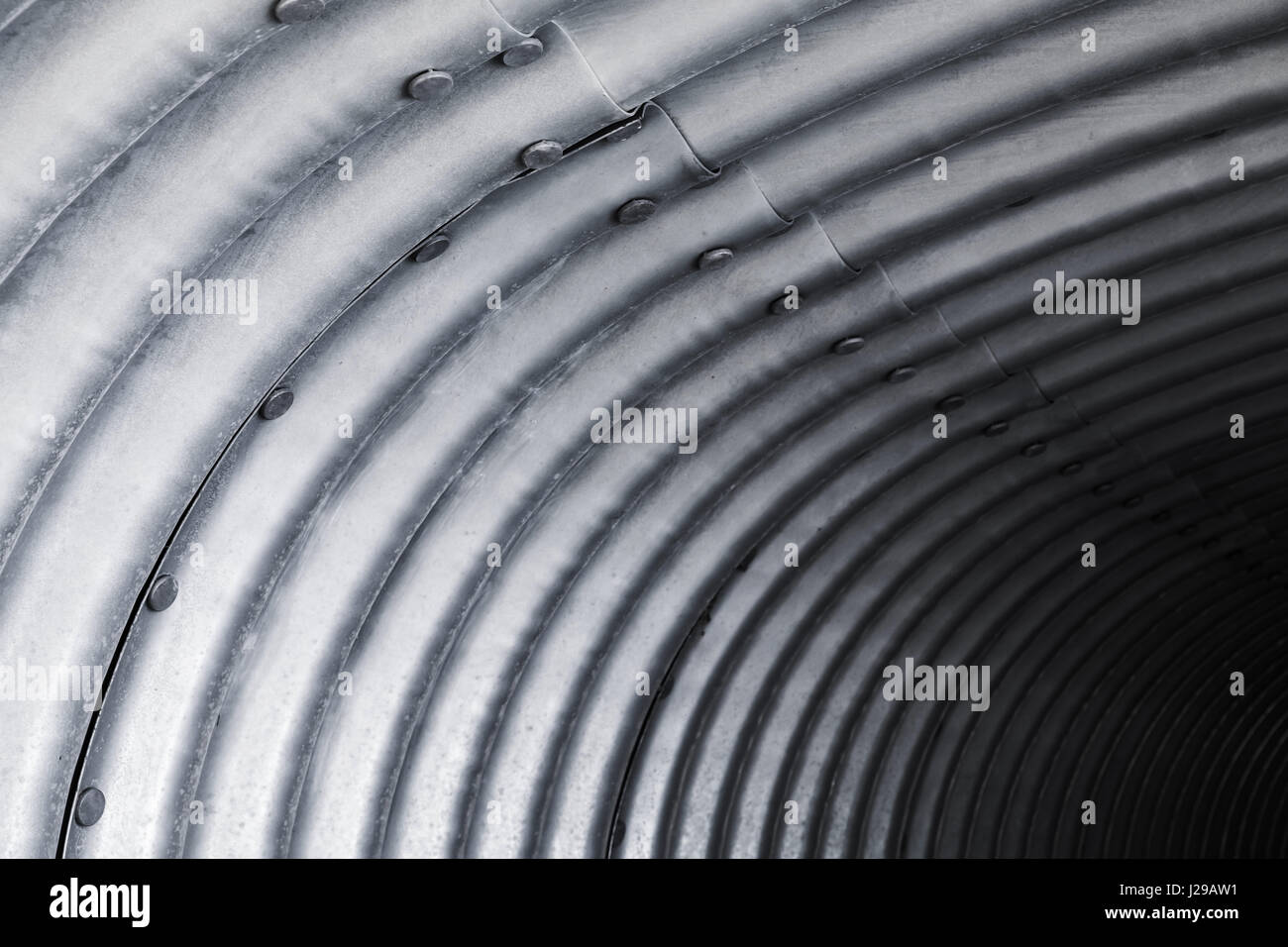 Abstract steel tunnel interior fragment, corrugated arch pattern Stock ...