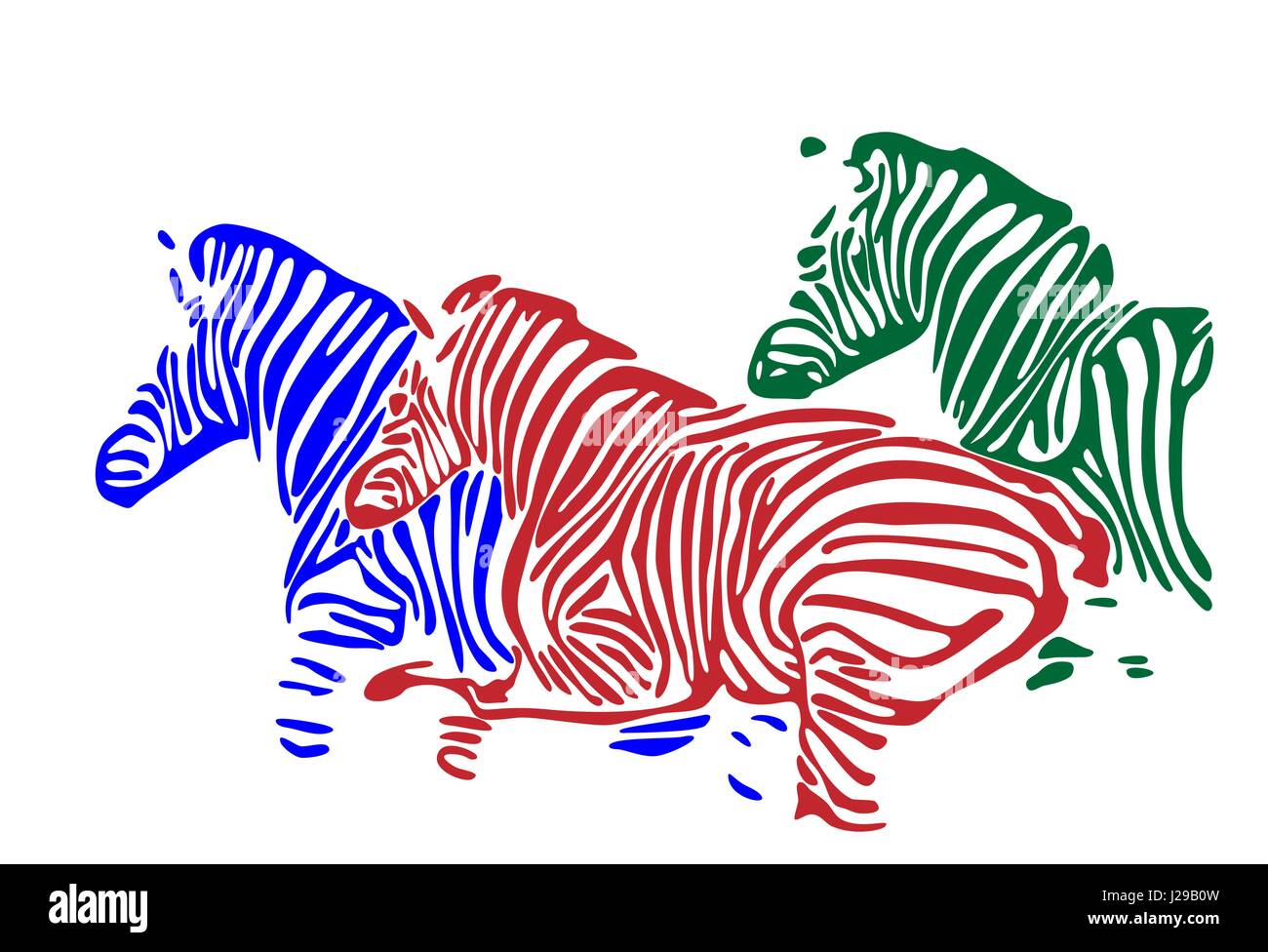 three zebra silhouette on white background Stock Vector Image & Art - Alamy