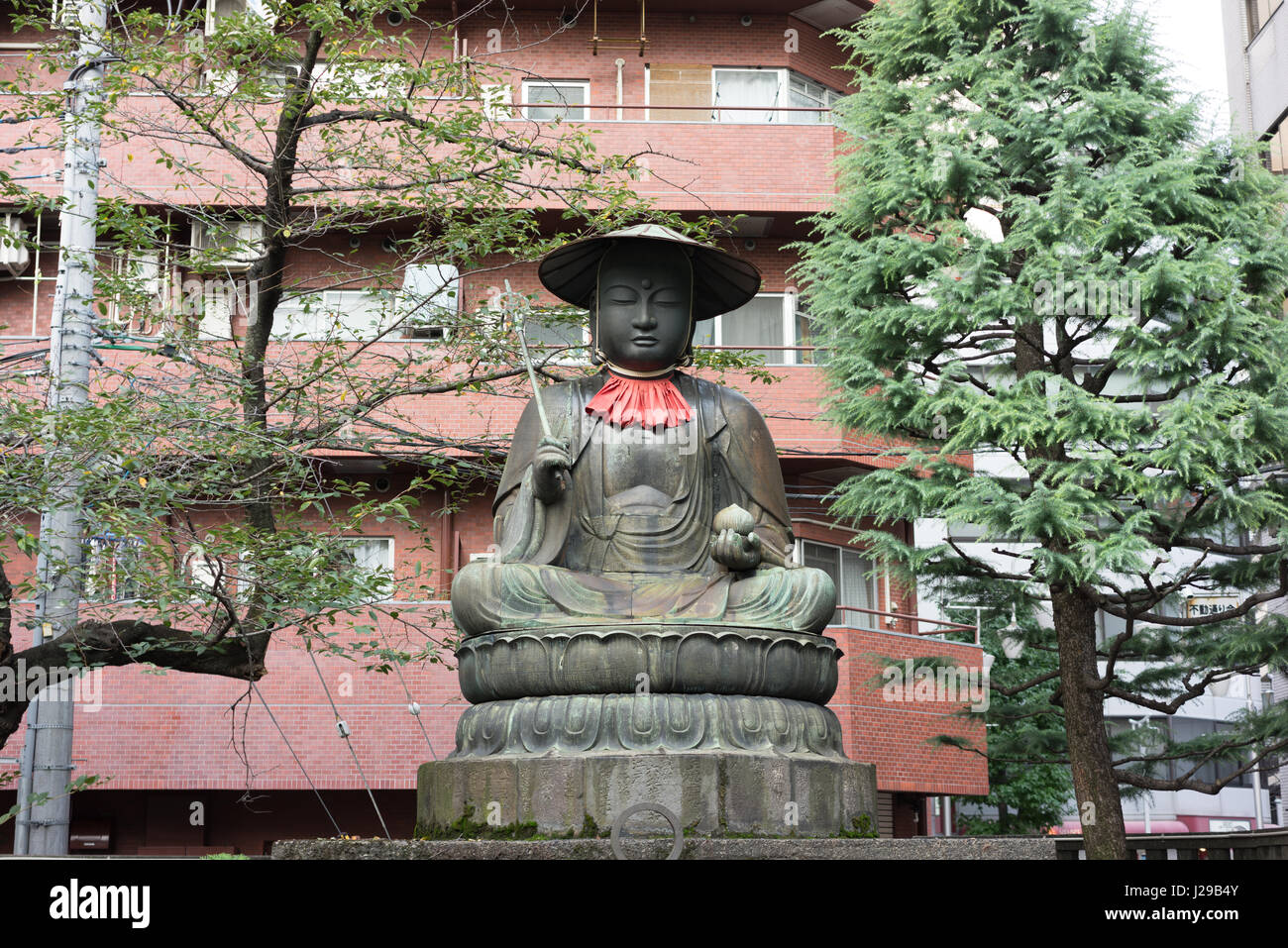 Statue of one of the Edo Roku Jizo (Six Jizo of Edo) or Jizo-Bosatsu ...