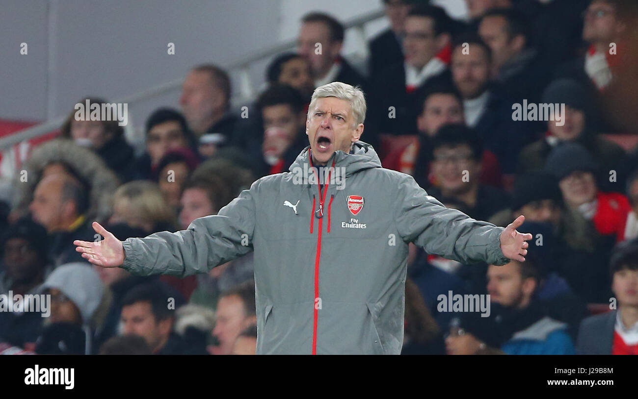 Arsenal's Manager Arsene Wenger shows his frustration during the EFL ...