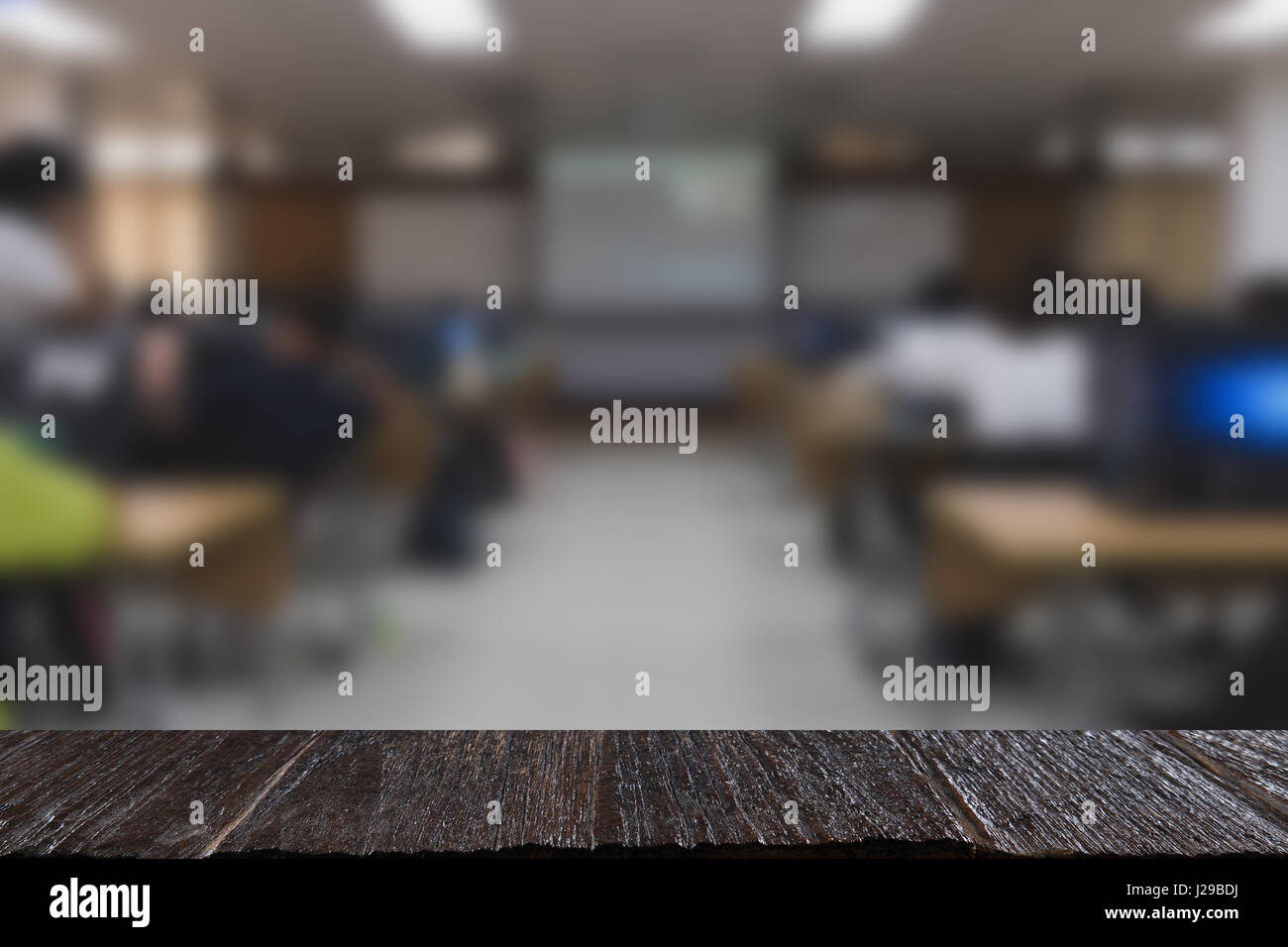 student using computer in a computer study lab room at the university ...