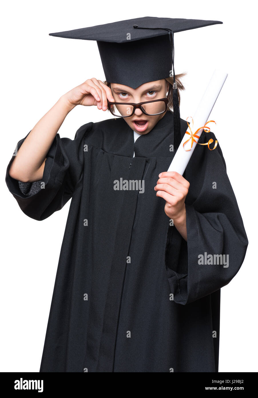 Graduate little girl student Stock Photo - Alamy