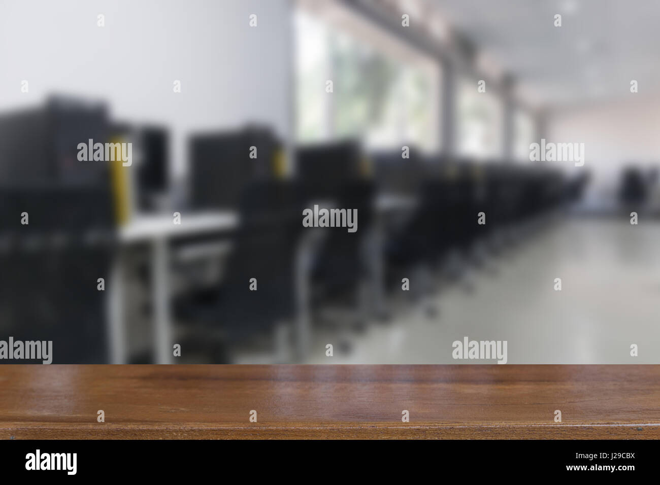 Group of computer neatly placed in a computer study lab room at the ...