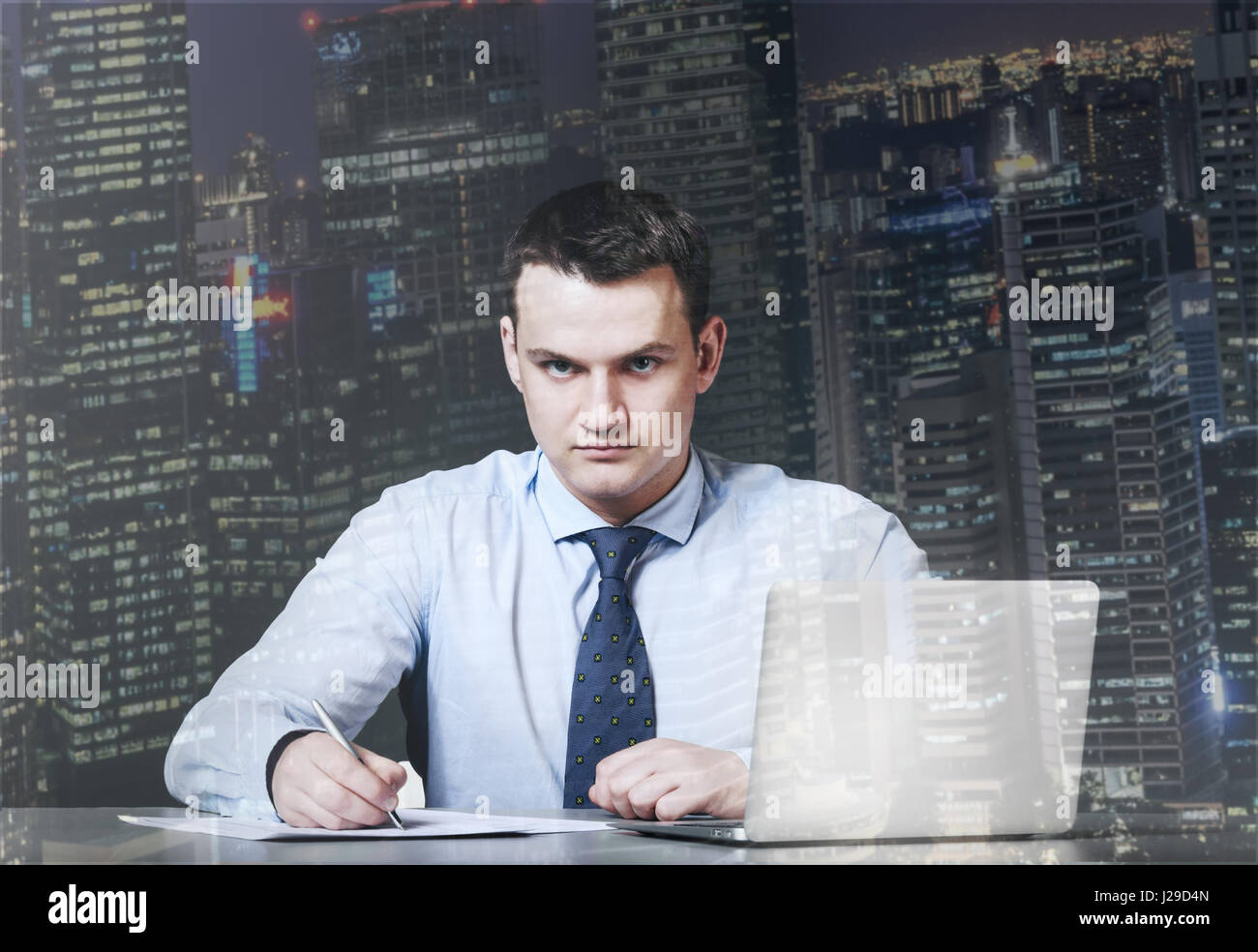 business man with laptop Stock Photo - Alamy