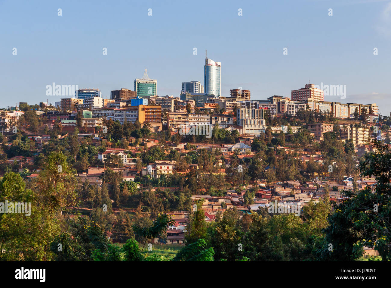 Panoramic view at the city bussiness district of Kigali, Rwanda, 2016 ...
