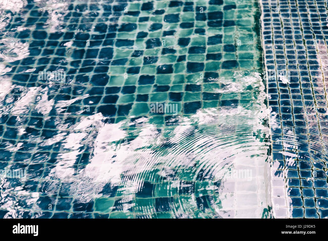 Blue ceramic tile in swimming pool - texture background Stock Photo - Alamy