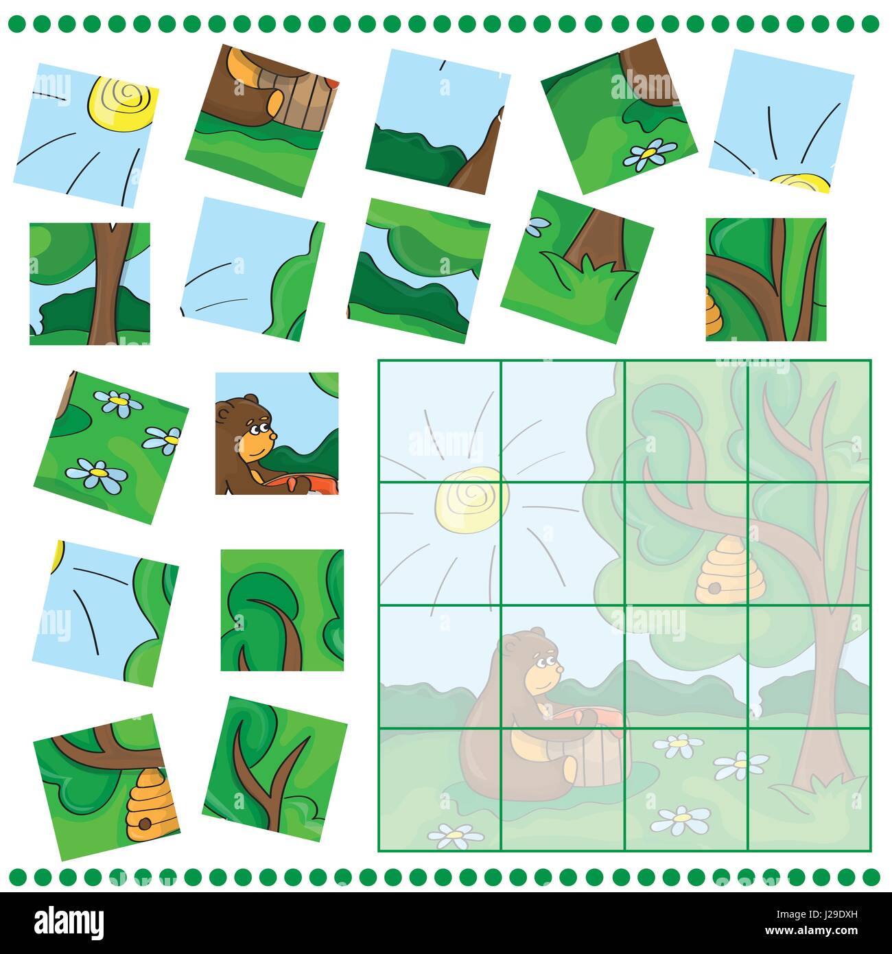 Cartoon illustration education jigsaw puzzle hi-res stock photography ...