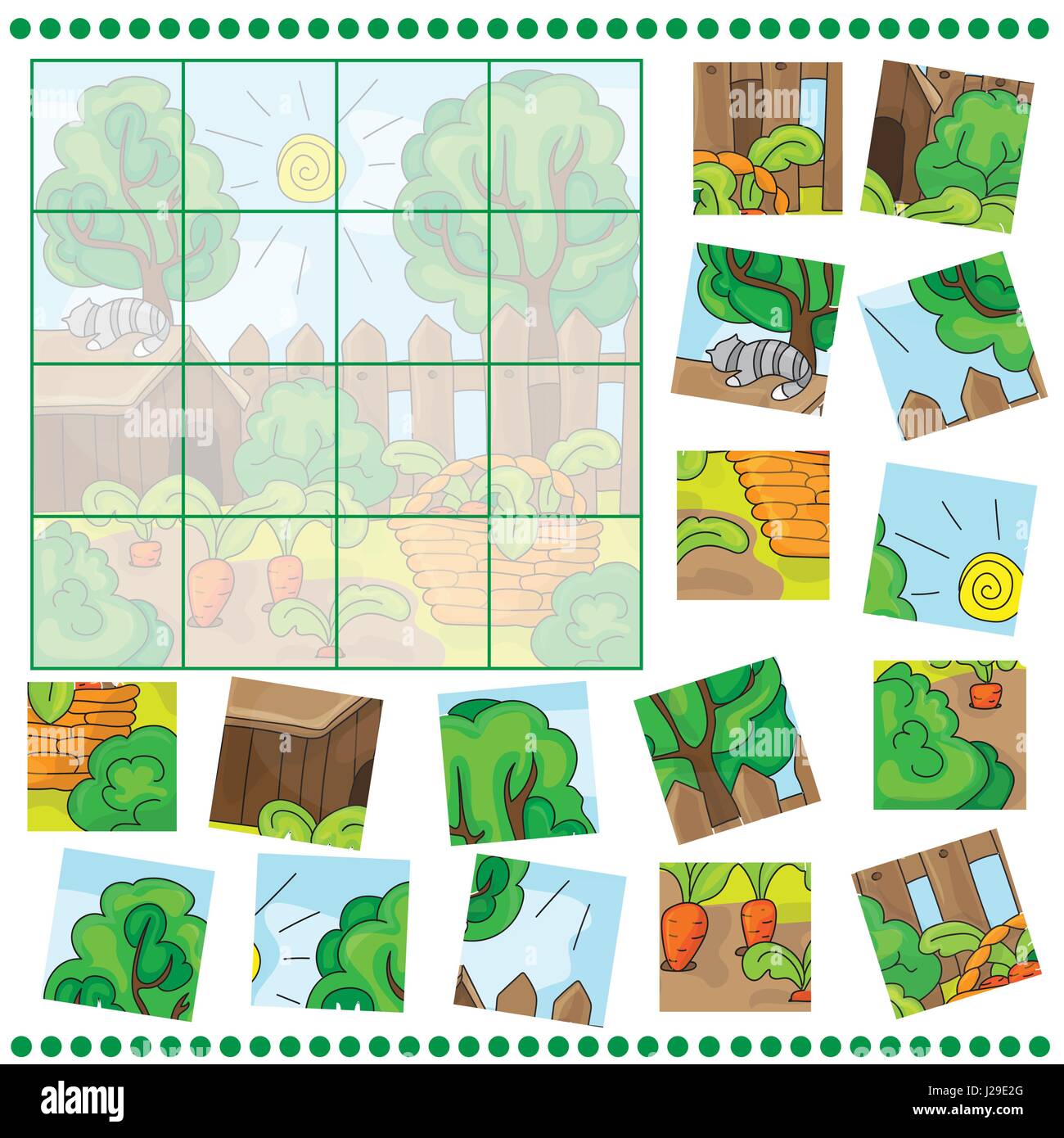 Jigsaw puzzle game with farm garden Stock Vector Image & Art - Alamy
