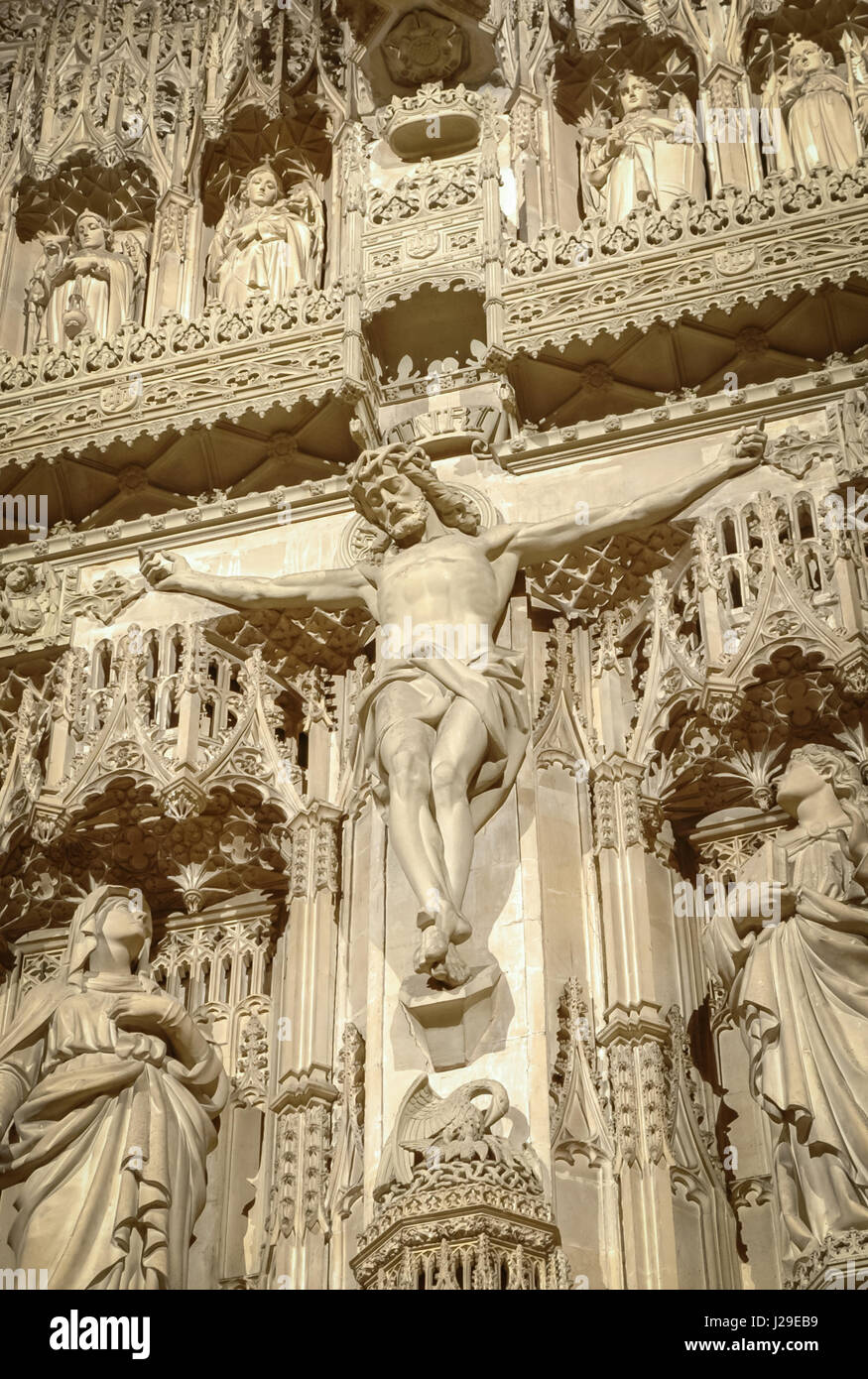 ornate ancient crucifixion masonry carving Stock Photo - Alamy