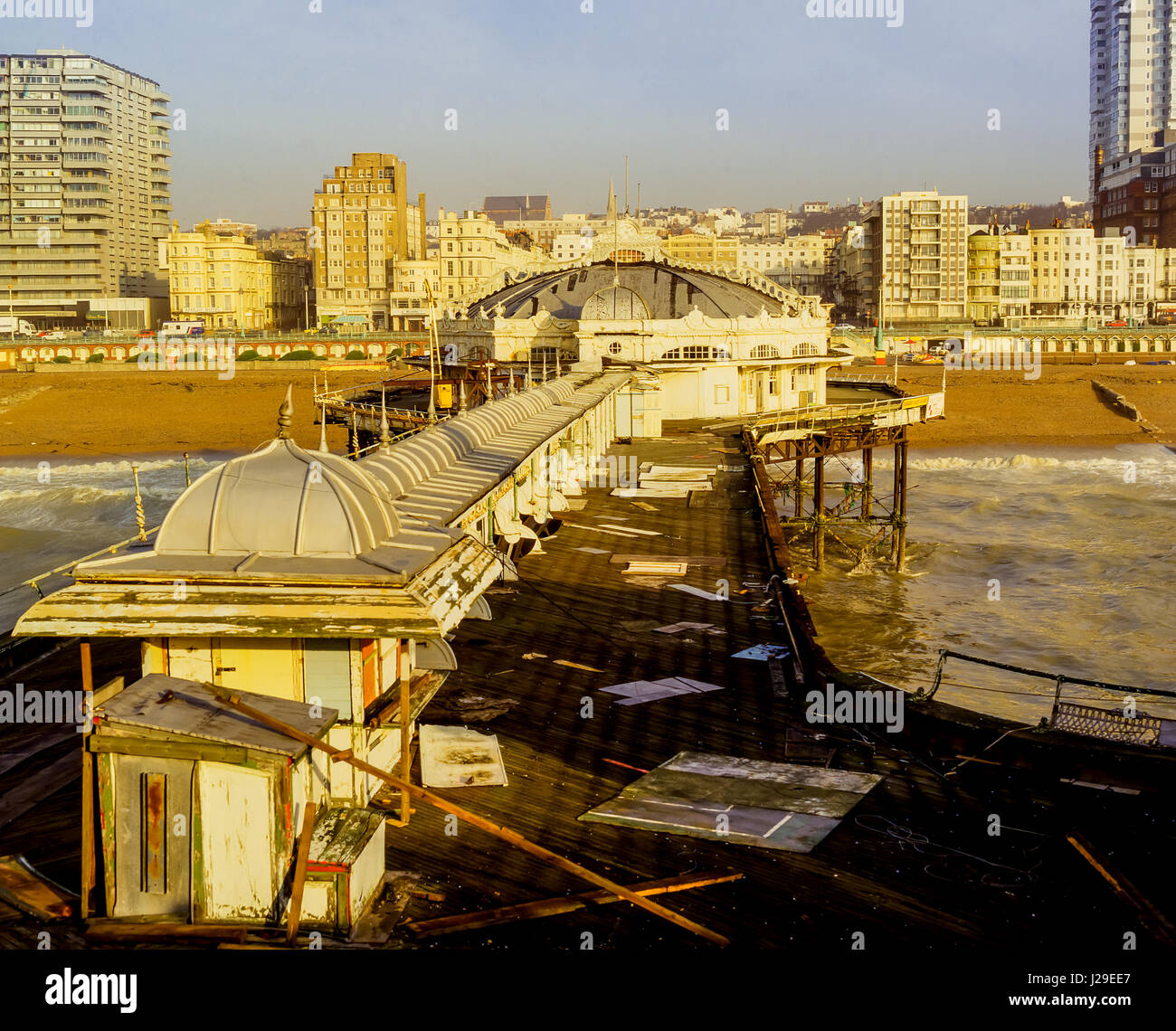 Brighton's West Pier in 1987, from a 6x7 transparency Stock Photo - Alamy