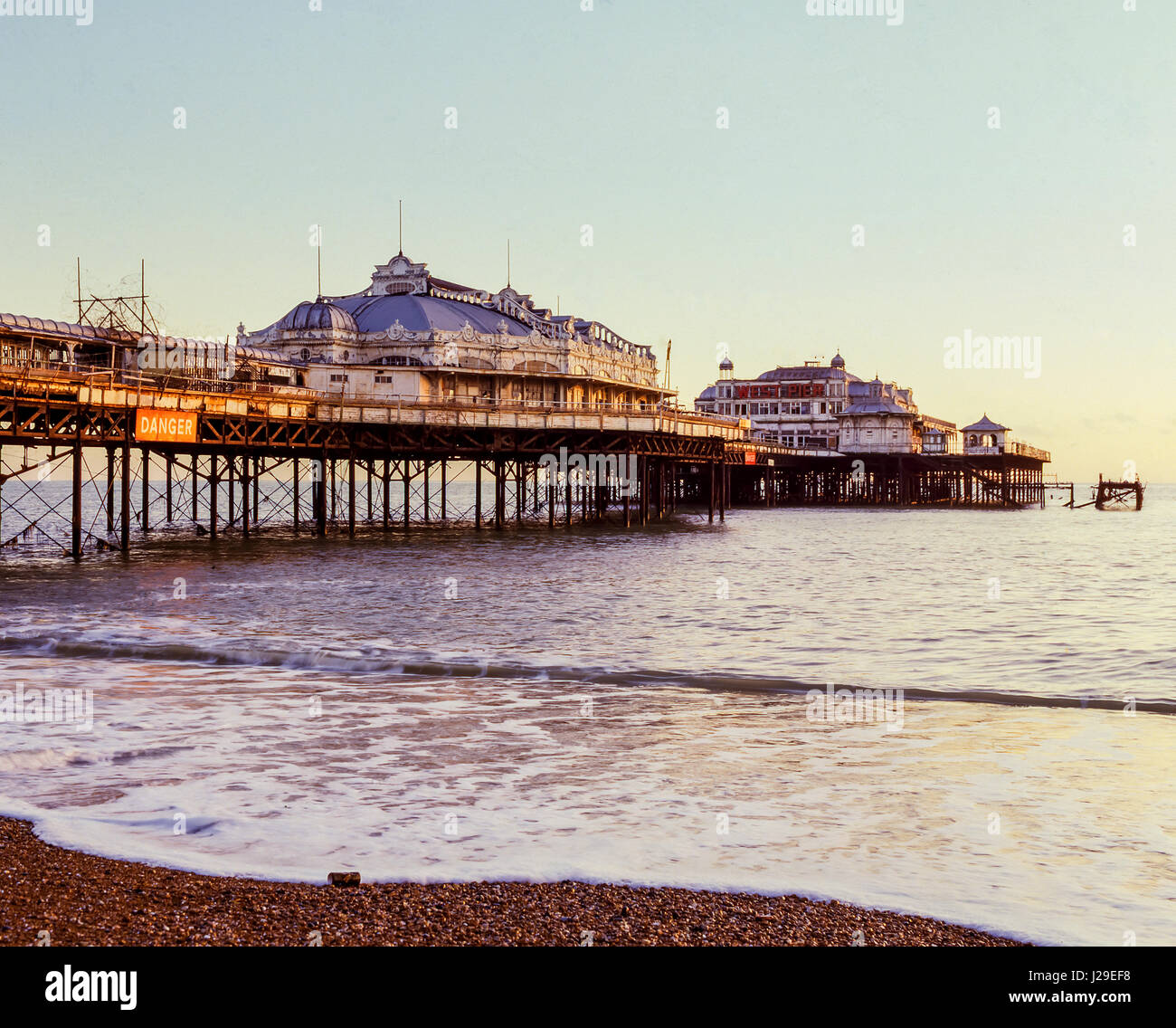 Brighton's West Pier in 1987, from a 6x7 transparency Stock Photo - Alamy