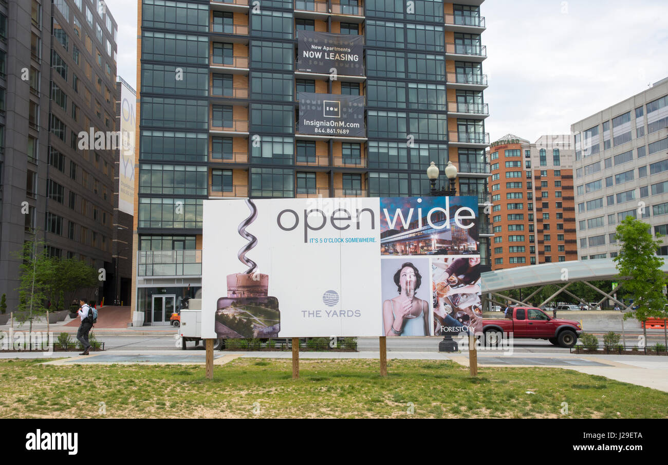 Developer’s advertising billboard, The Yards, Washington, DC Stock ...