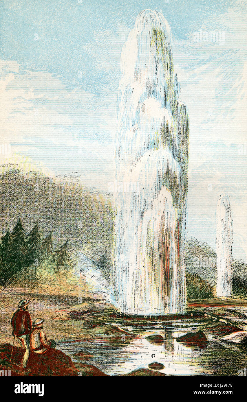 Steam phase eruption of a Geyser. From The World's Foundations or ...