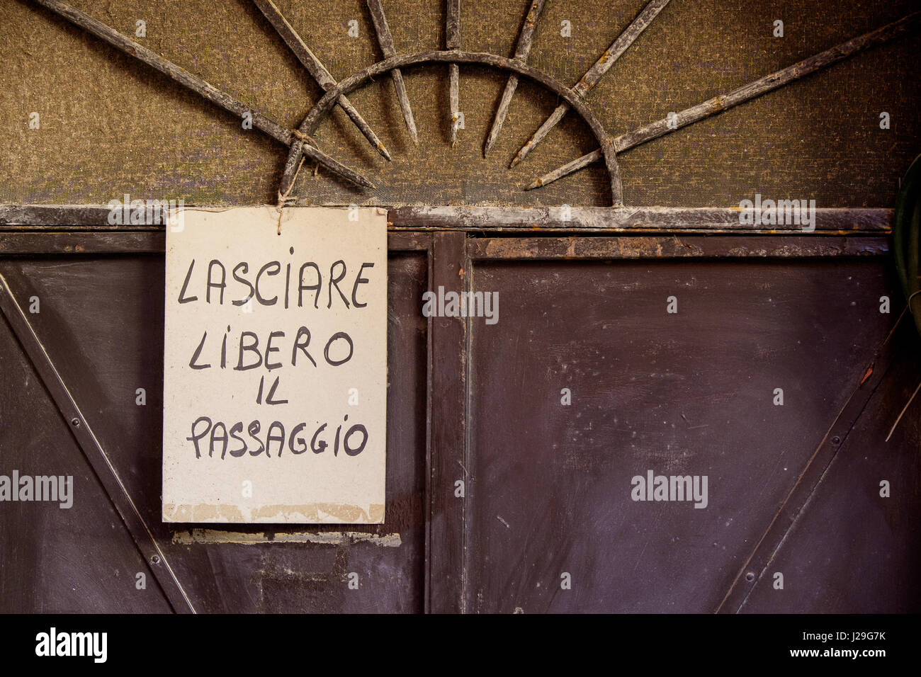 GUARDISTALLO, Pisa, Italy - Prohibition sign with written leave the ...