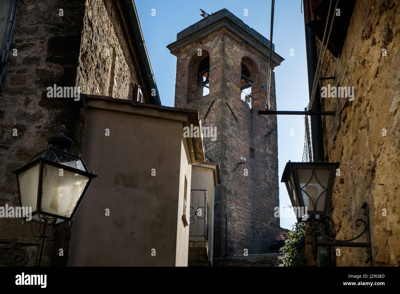 GUARDISTALLO, Pisa, Italy - In the Castle area the civic tower Stock ...