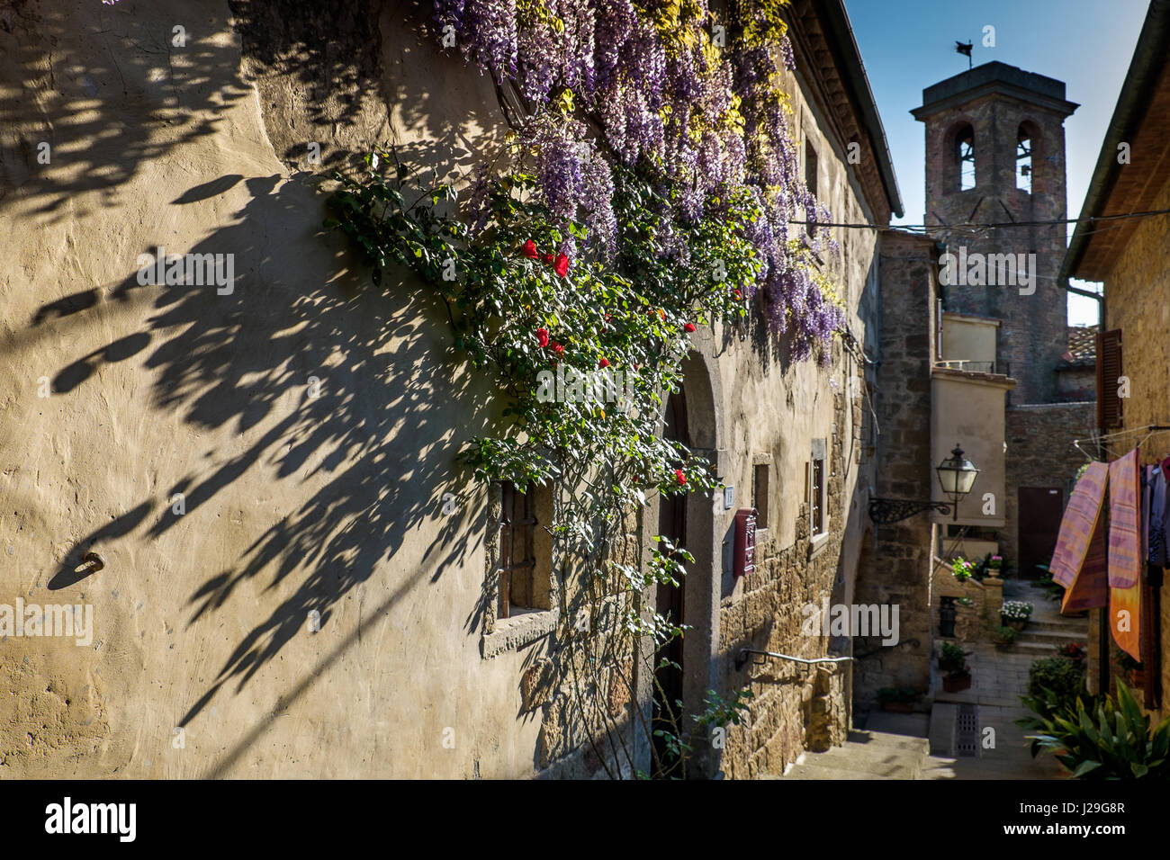 GUARDISTALLO, Pisa, Italy - In the Castle area the civic tower and some ...