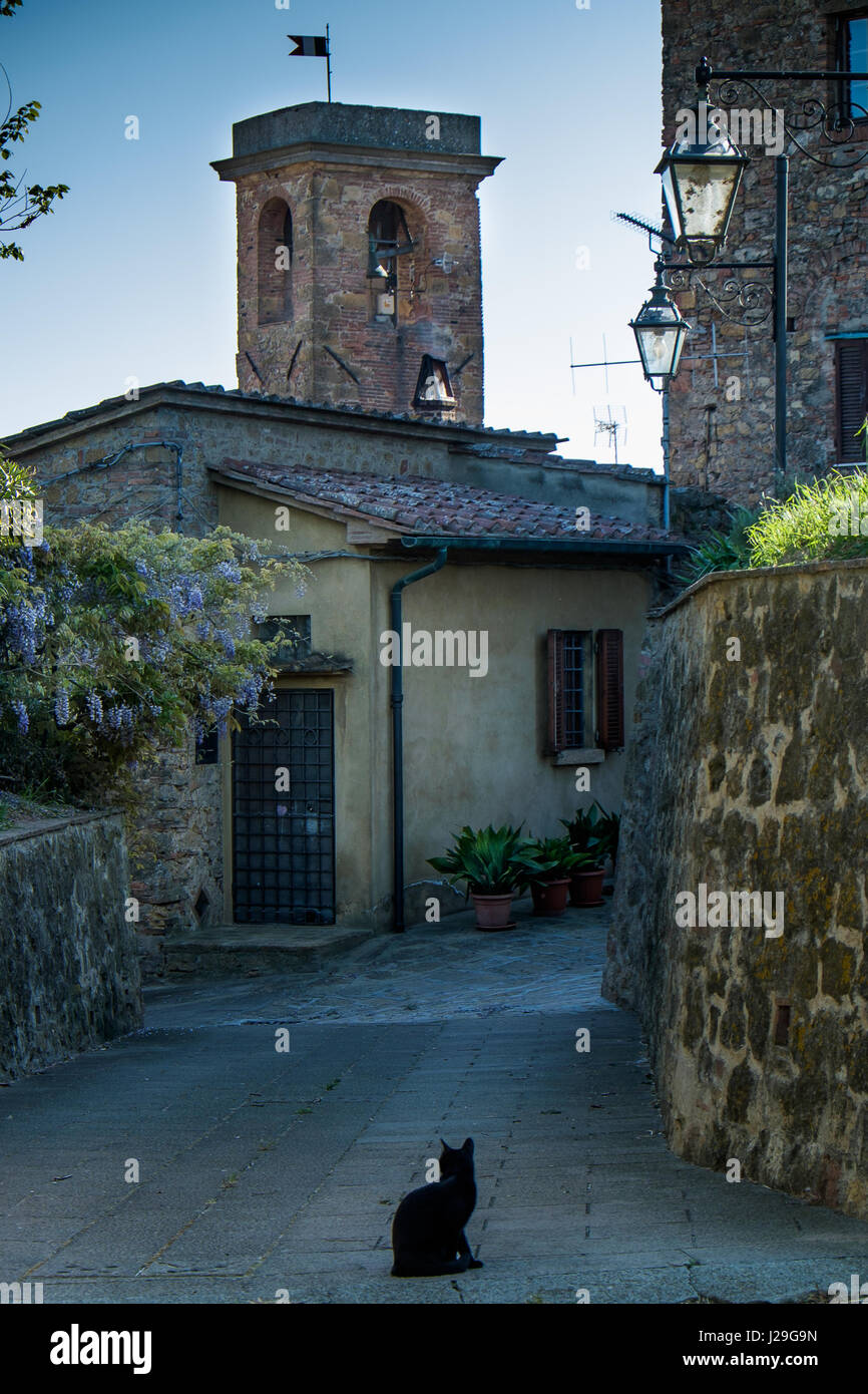 GUARDISTALLO, Pisa, Italy - In the Castle area the civic tower Stock ...