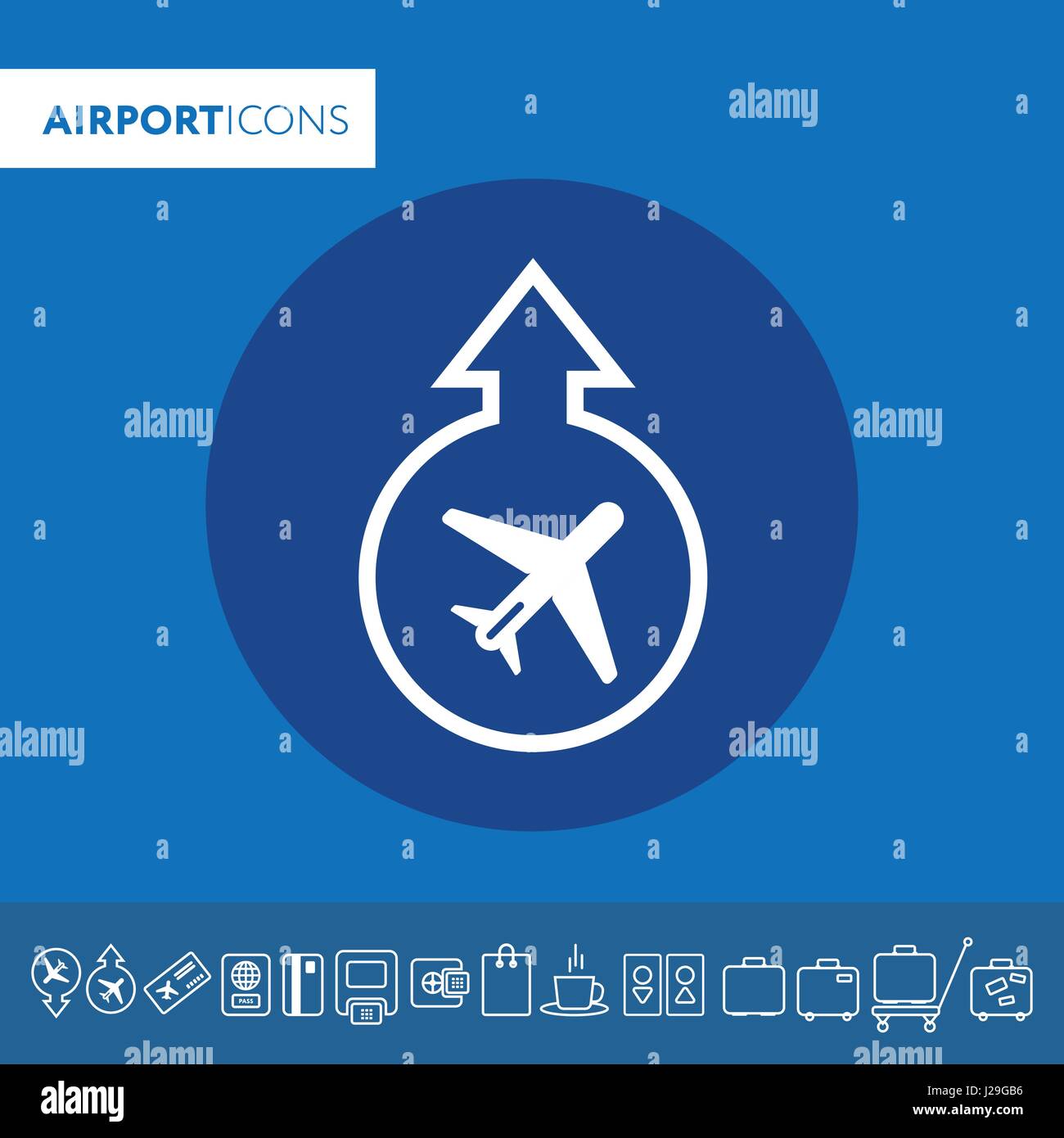 Vector icon, airport icon. Takeoff and landing of the aircraft Stock ...
